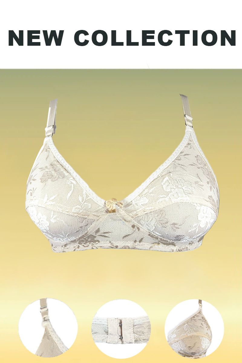 Full Mesh Non Padded Stretchable Bra - Beige – Espicopink
